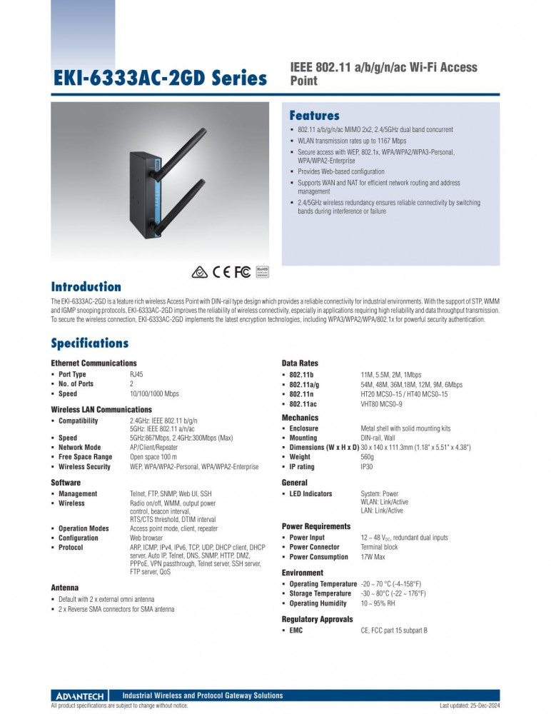 EKI-6333AC-2GD technical document page 1
