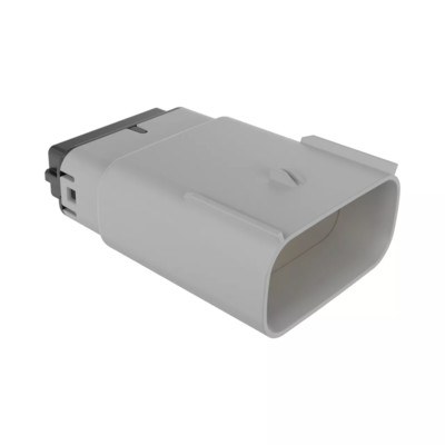 MX150 Mat-Sealed Male Connector Assembly, Dual Row, 16 Circuits, Keying Option D, without Connector Position Assurance, Stone Gray for sale