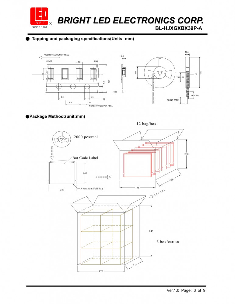 BL-HJXGXBX39P-A datasheet page 3