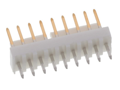 KK 254 Solid Header, Vertical, with Friction Lock, 9 Circuits, 0.51µm Gold (Au) Plating, 3.56mm Tail Length, Bag for sale