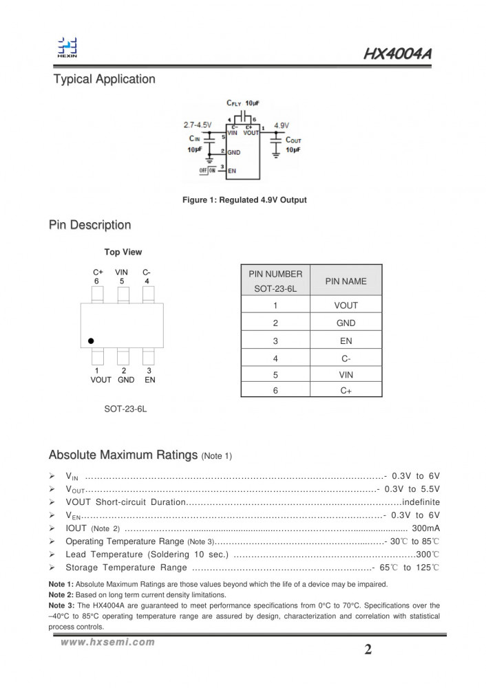 HX4004A-MFC datasheet page 2