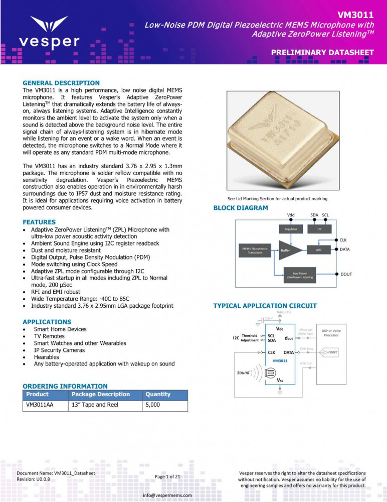 VM3011 technical document page 1