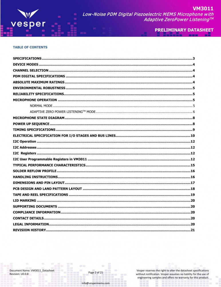 VM3011 technical document page 2