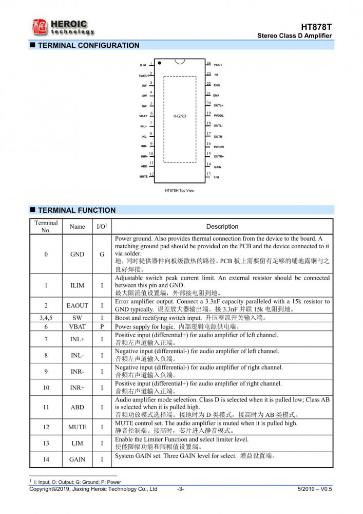 HT878T datasheet page 3