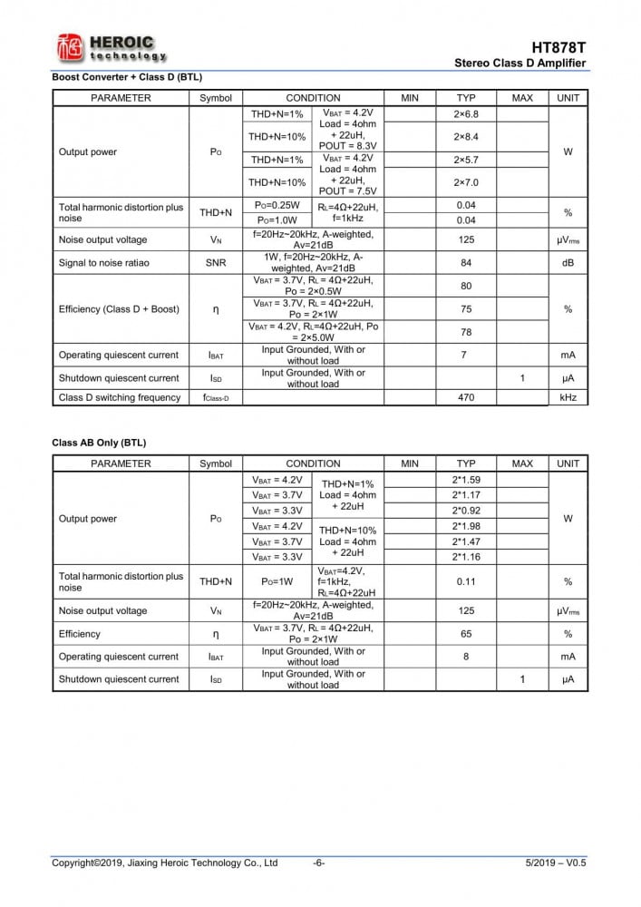 HT878T datasheet page 6