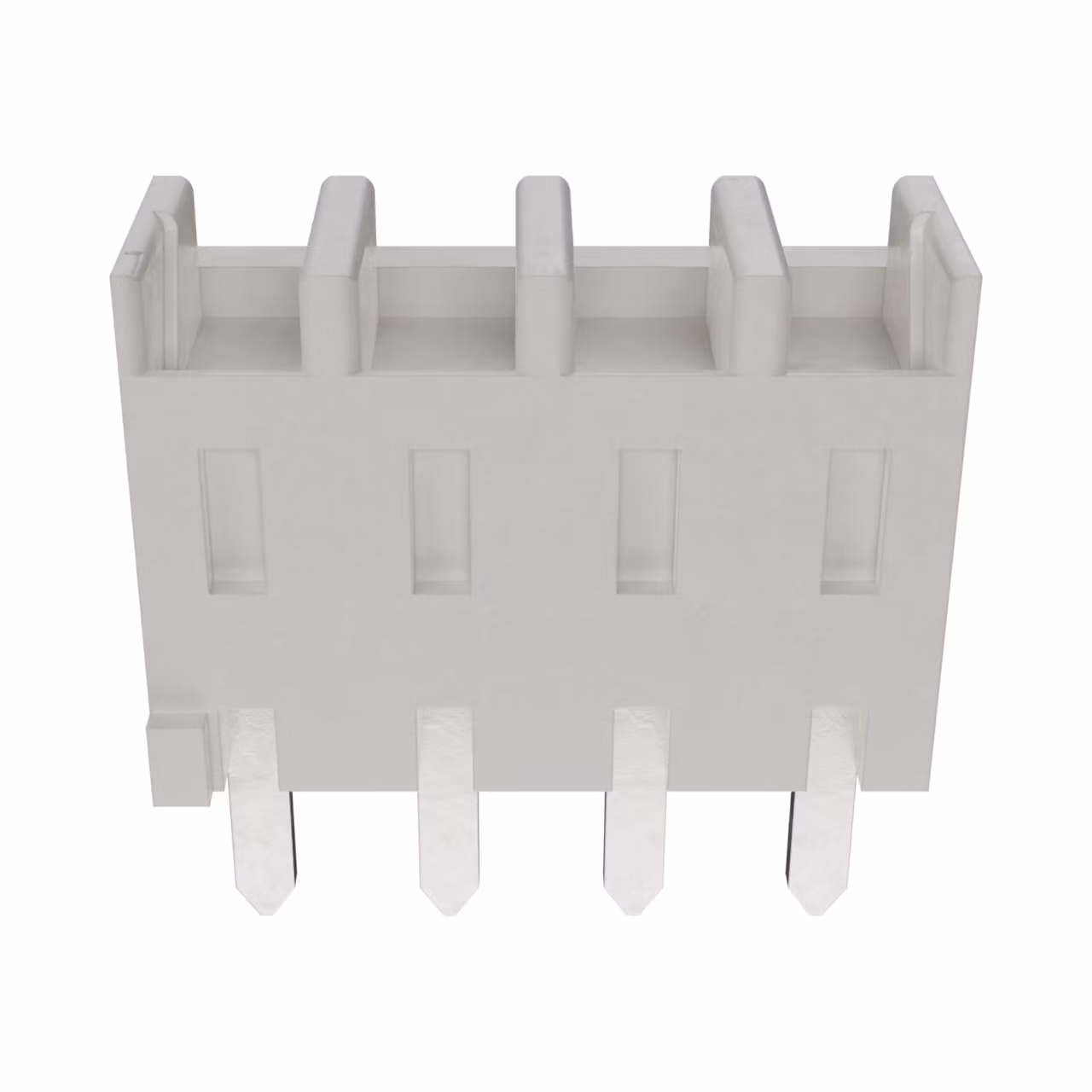 KK 396 PC Board Connector, Bottom Entry, Hooks Removed, Brass, 4.06mm Tail Length, 2.54µm Tin (Sn) Plating, 4 Circuits for sale