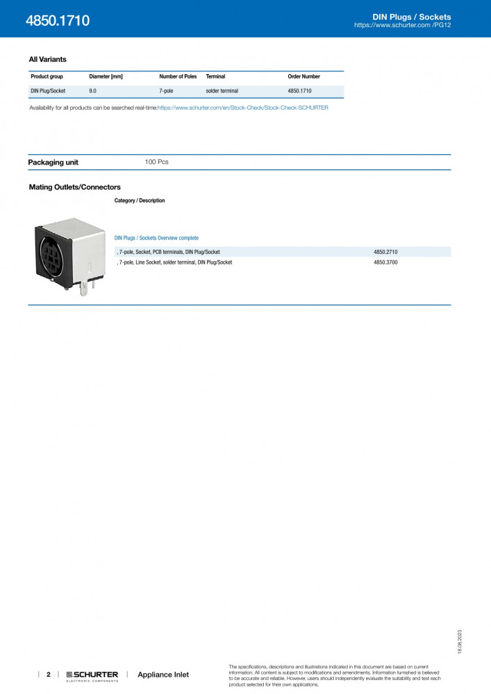 SCHURTER 4850.1810 technical document page 2