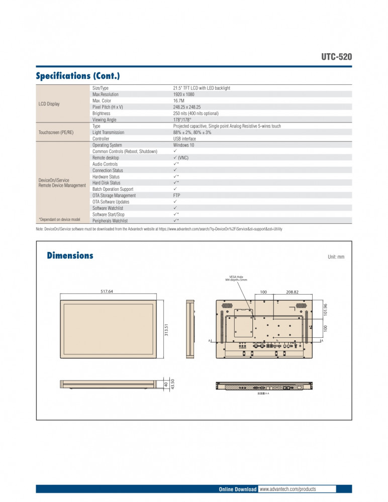 UTC-520J technical document page 2