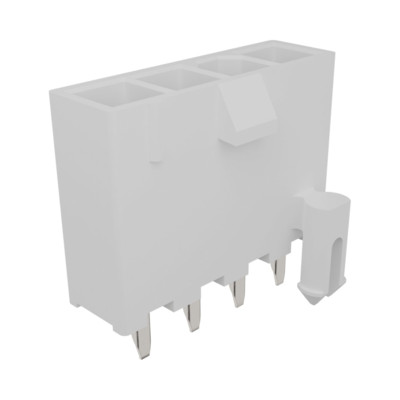 Mini-Fit Jr. Vertical Header, 4.20mm Pitch, Dual Row, 12 Circuits, with Snap-in Plastic Peg PCB Lock, PA Polyamide Nylon 6/6 94V-0, Matte Tin, Natural