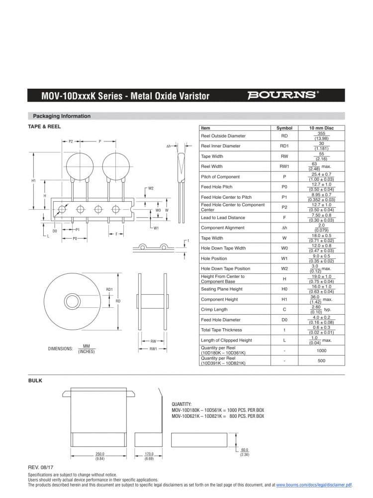 BOURNS MOV-10D820K datasheet page 4