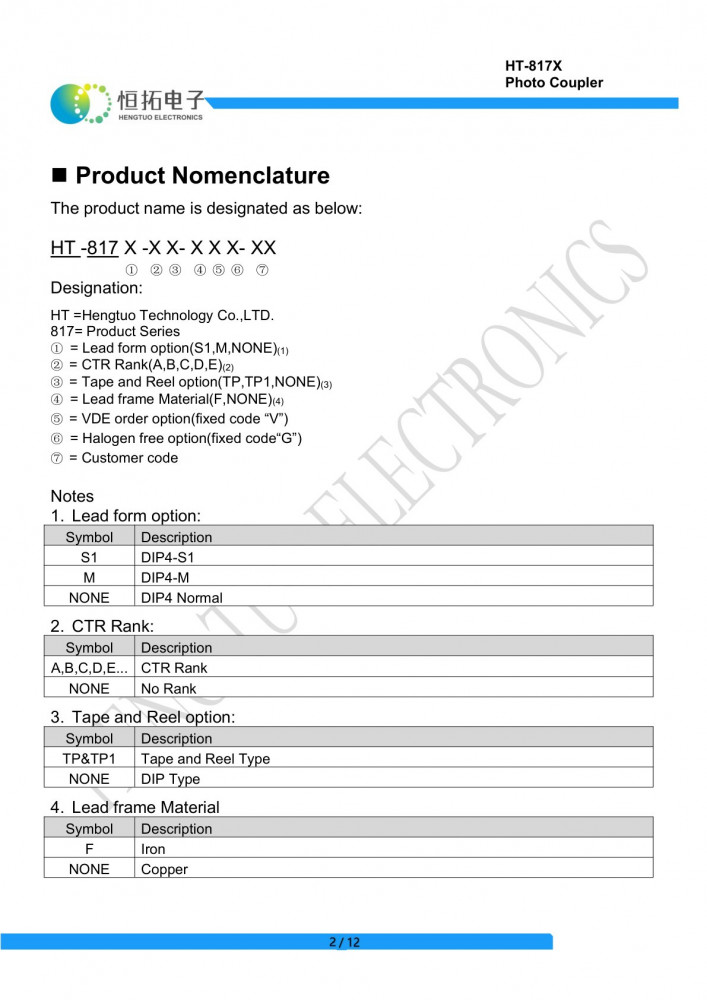 HT-817-C-F datasheet page 3