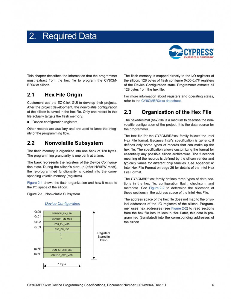 CY8CMBR3xxx programming specification page 7