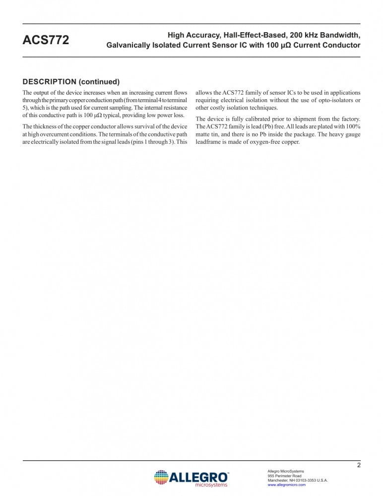 ACS772 datasheet page 2