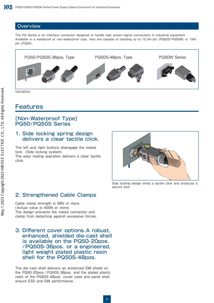 HRS PQ series datasheet page 2