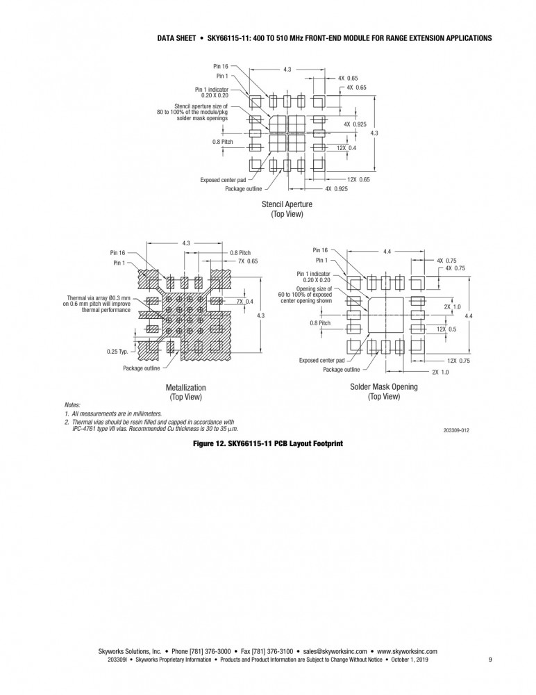 SKY66115-11 datasheet page 9