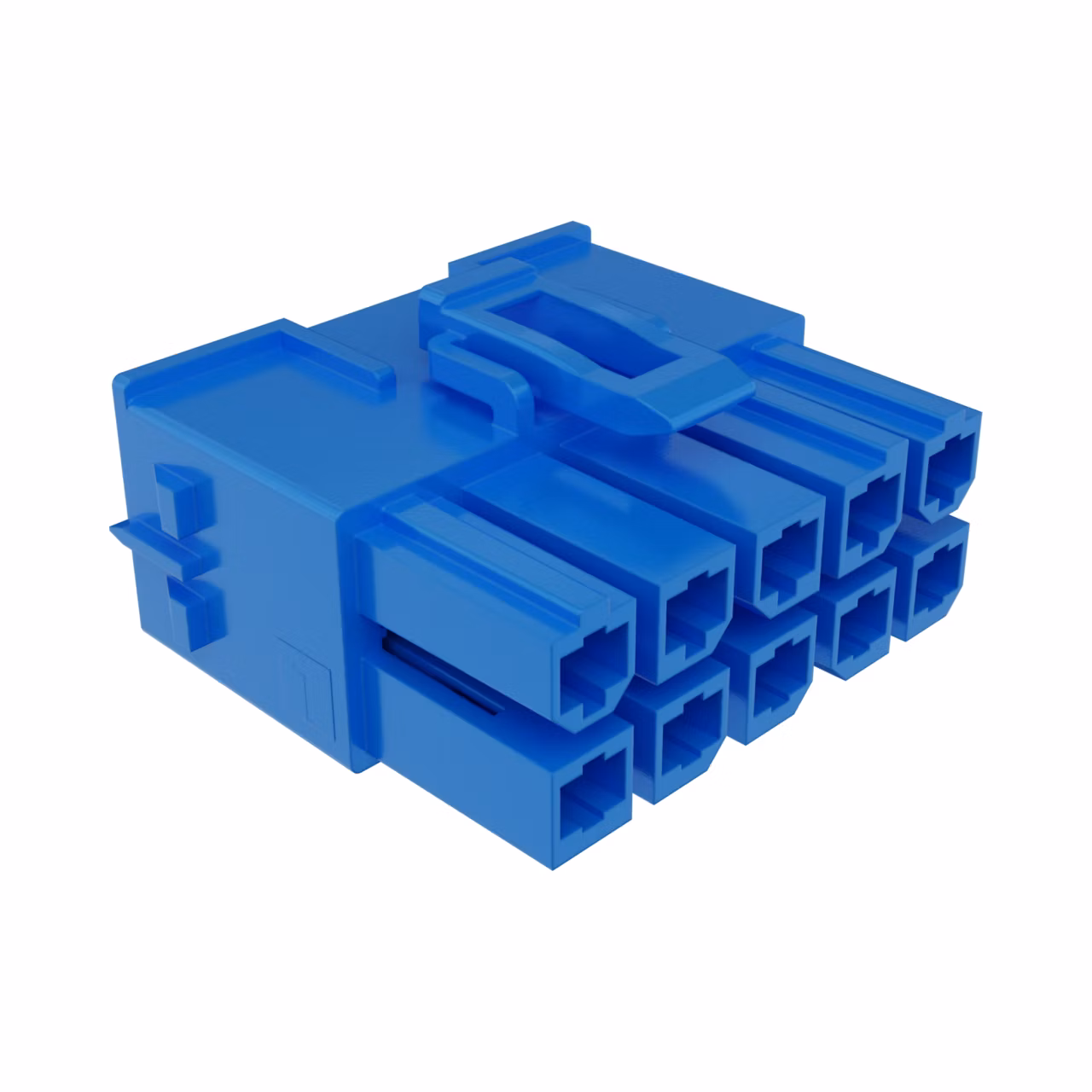 Mega-Fit ColorLock Tangless TPA-Capable Receptacle Housing, Dual Row, 10 Circuit, UL 94V-0, Glow-Wire Capable, Blue for sale