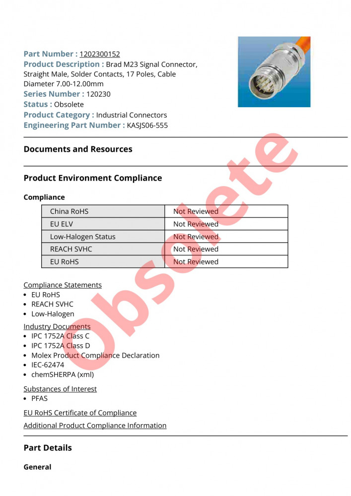 MOLEX 1202300152 technical document image, page 1