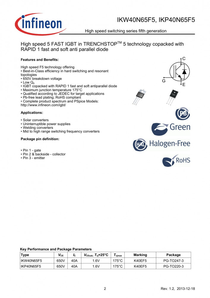 IKW40N65F5 datasheet page 2