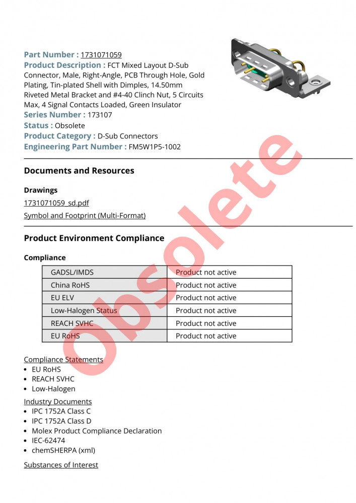 MOLEX 1731071059 drawing preview, page 1