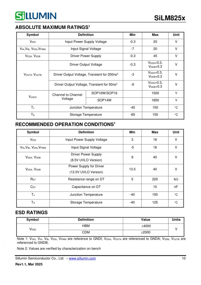 SiLM825x datasheet page 10
