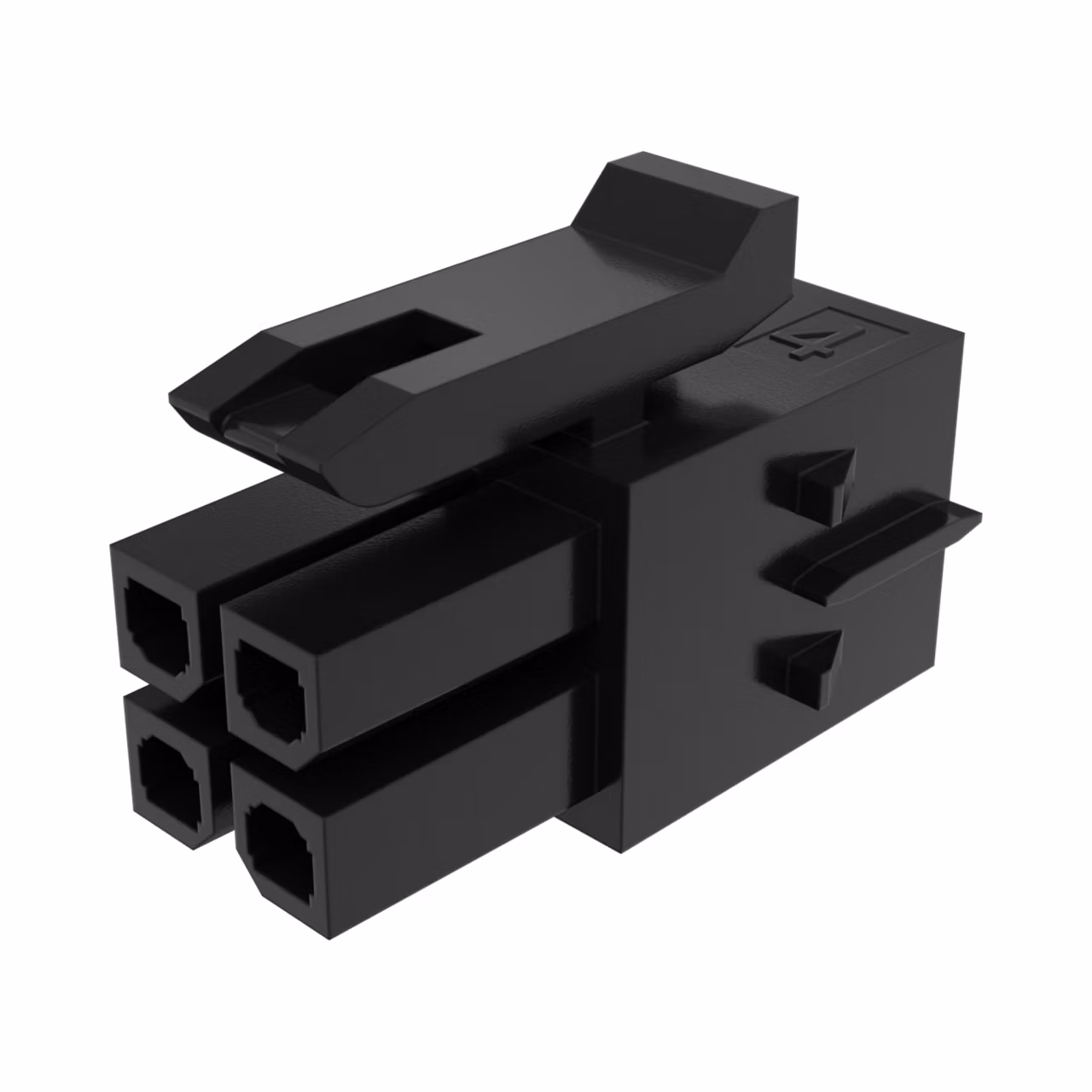 Micro-Fit+ Receptacle Housing, Dual Row, 4 Circuits, UL 94V-0, Glow-Wire Capable, Black for sale