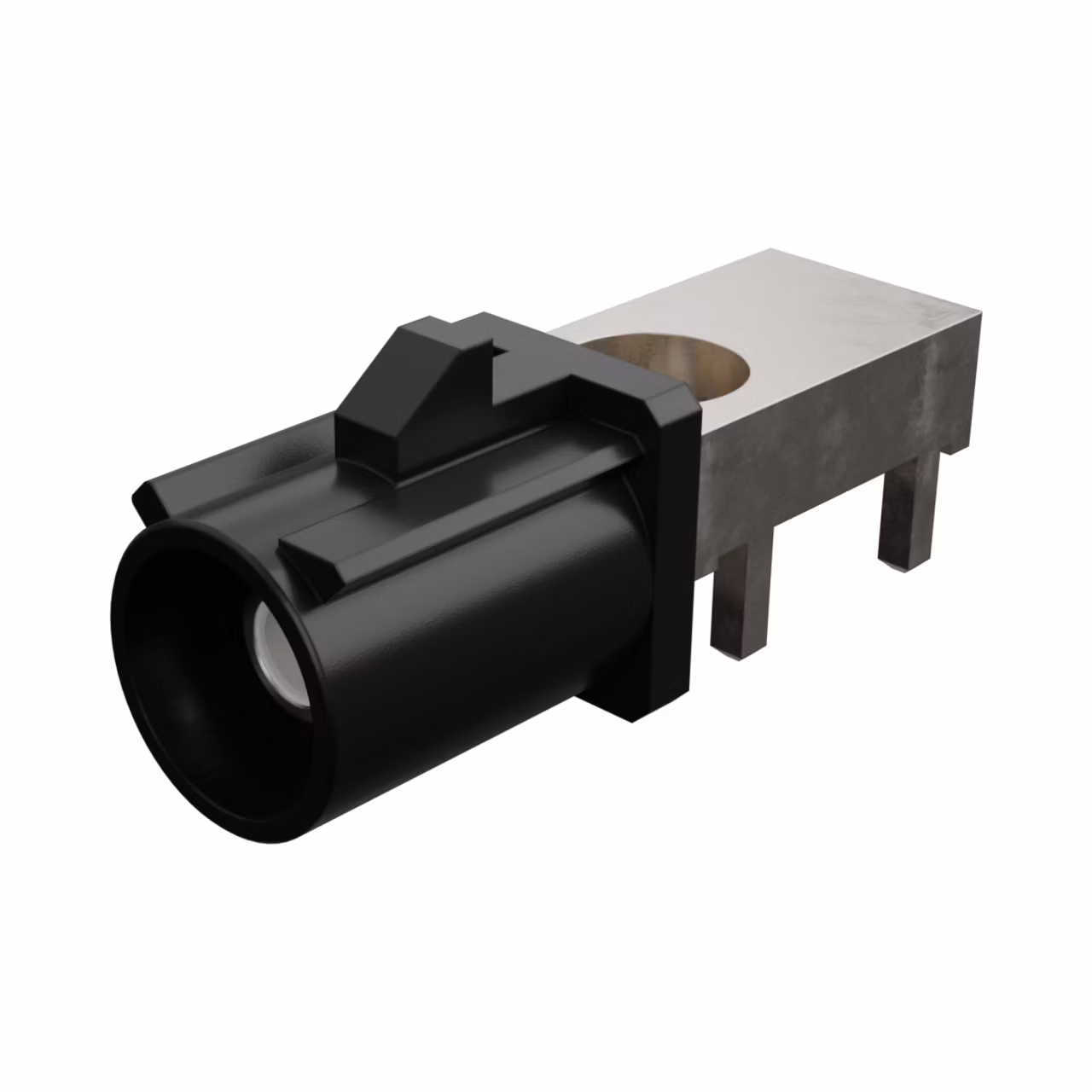 FAKRA Jack, Right-Angle, PCB Receptacle, Through Hole, Die Cast Body, Tin (Sn) Plated, Pin in Paste, Tape and Reel, Keying Code A, Black, 50 Ohms for sale