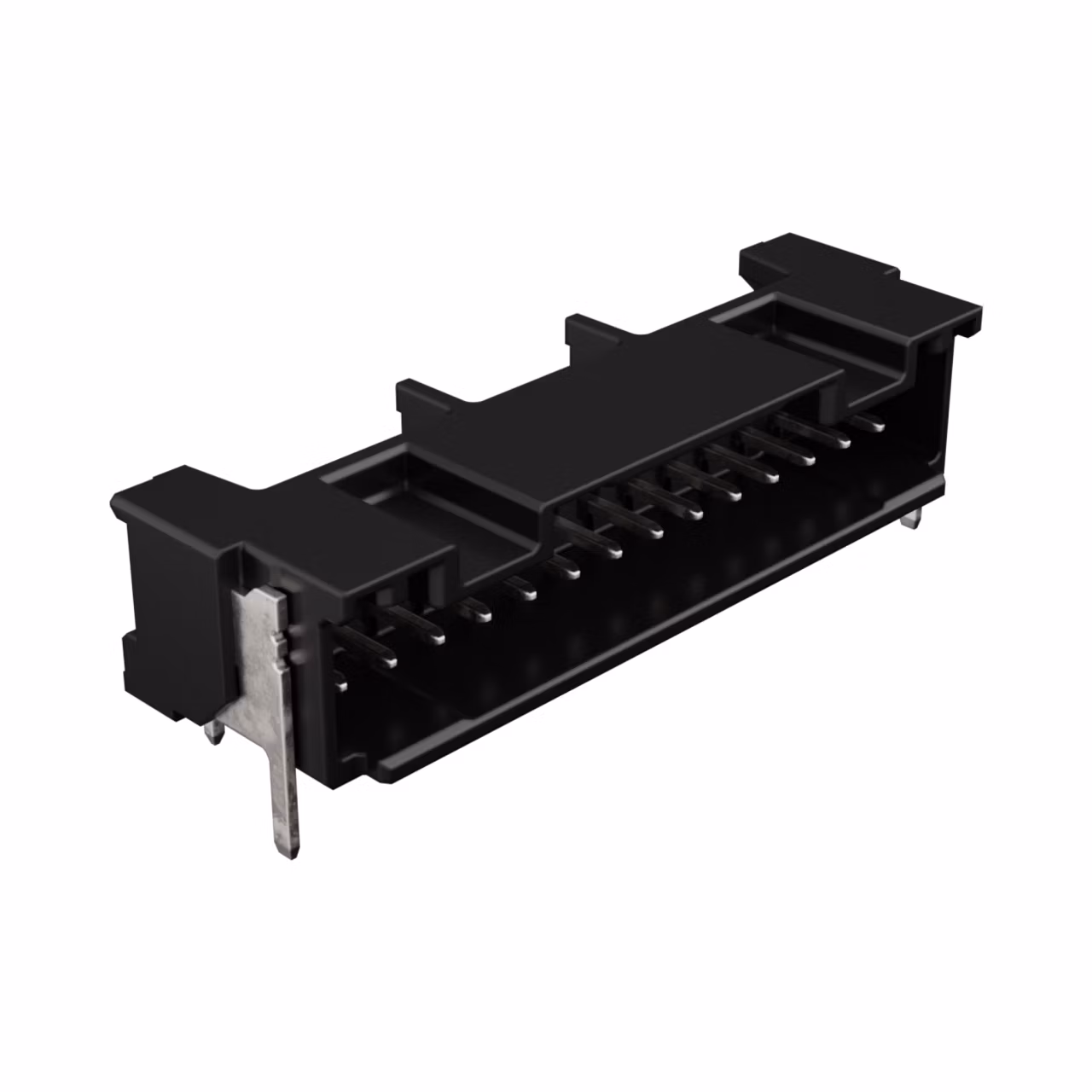 Micro-One Wire-to-Board Header, Right Angle, 2.00mm Pitch, Single Row, Glow-Wire Capable, Through Hole, 14 Circuits, Tin-Bismuth Plating, Black for sale