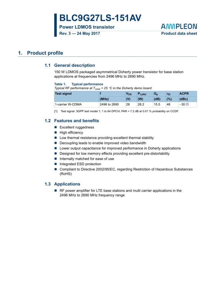 BLC9G27LS-151AVY datasheet page 1