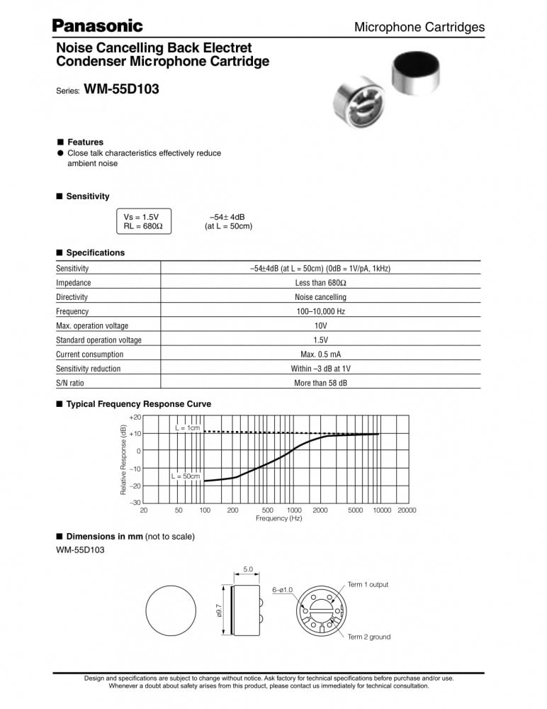 WM-55D103 technical document page