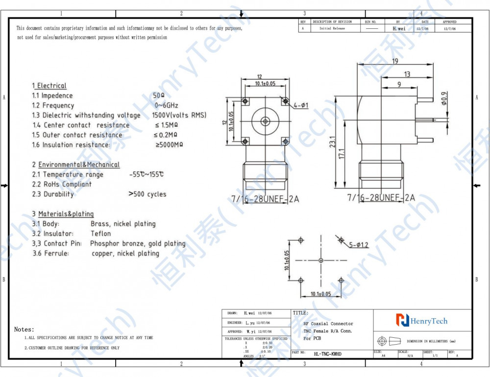 HL-TNC-KWHD technical document page