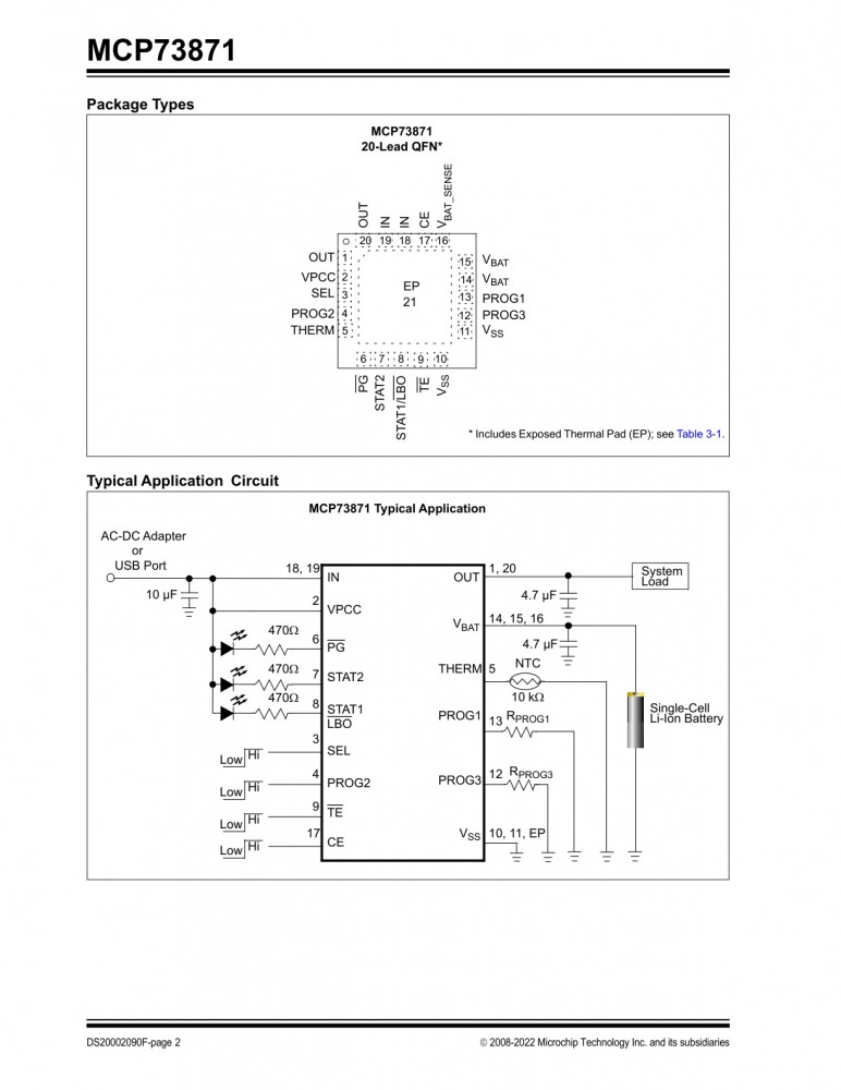 MCP73871 datasheet page 2