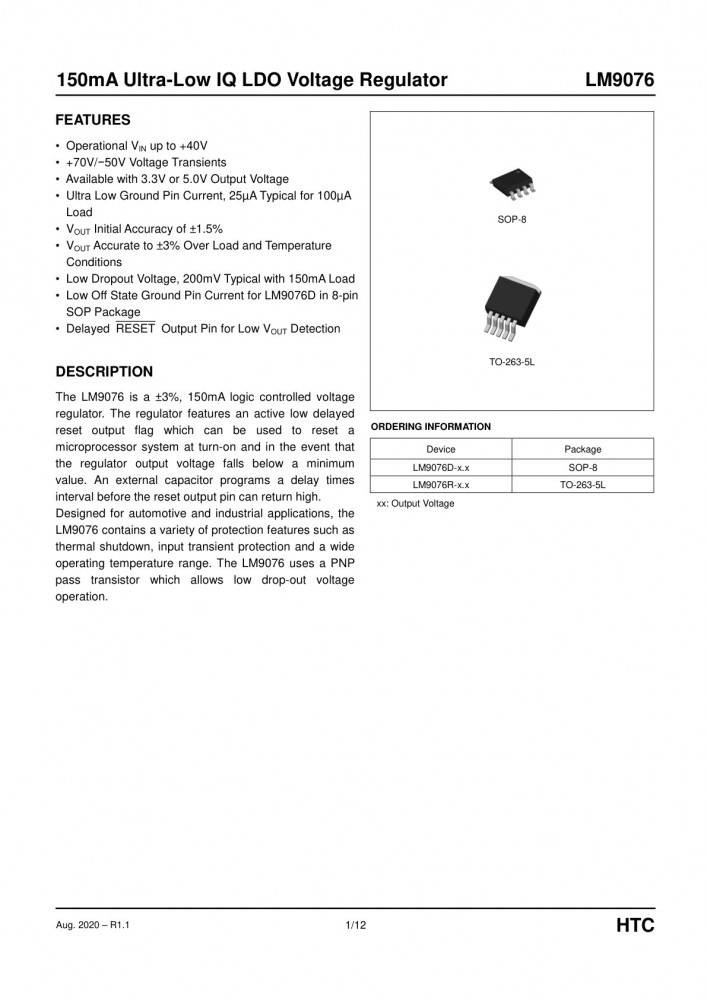 LM9076 datasheet page 1