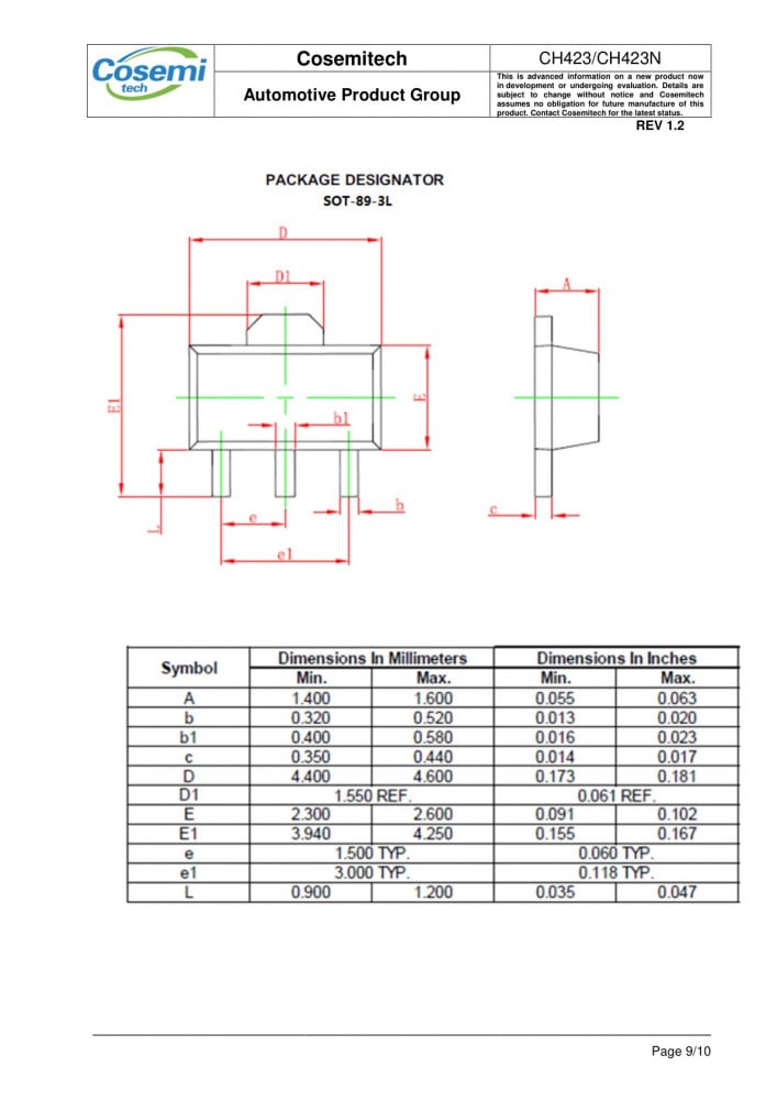CH423NTB datasheet page 9