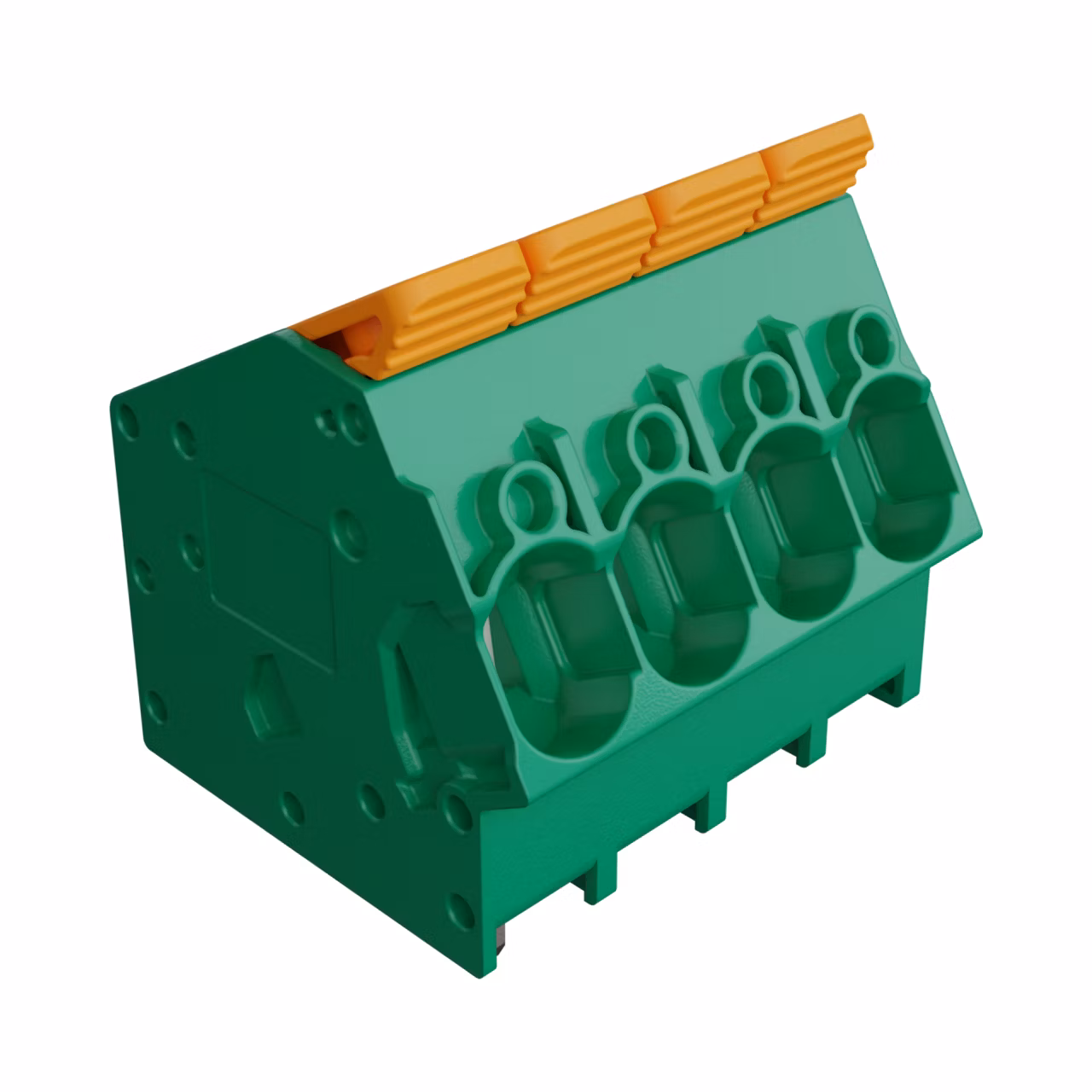 7.50mm Pitch Lever Activated Fixed Mount PCB Terminal Block, 35° Wire Entry, Left Front Terminal, 4 Circuits for sale