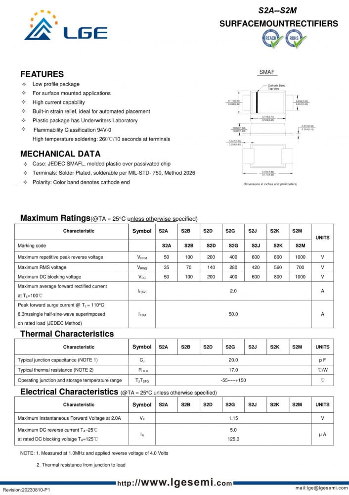 LGE S2M SMAF datasheet page 1