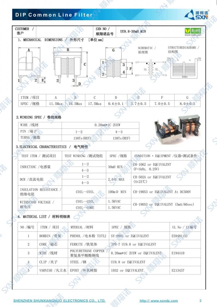 UU9.8-30mH approval document page 2