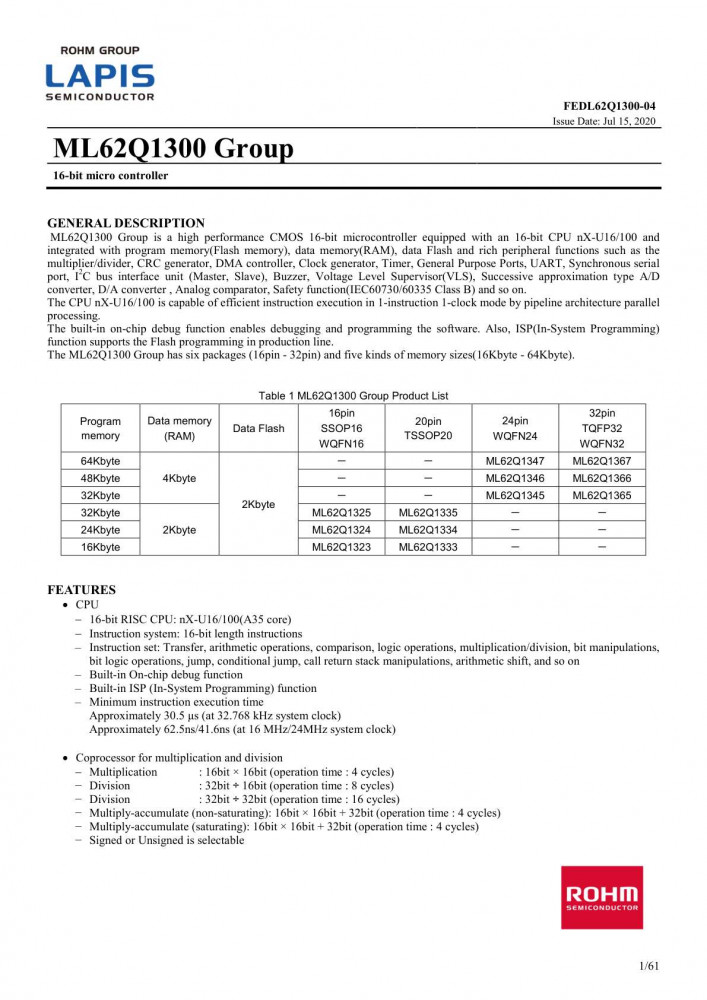 ML62Q1365 document page 2