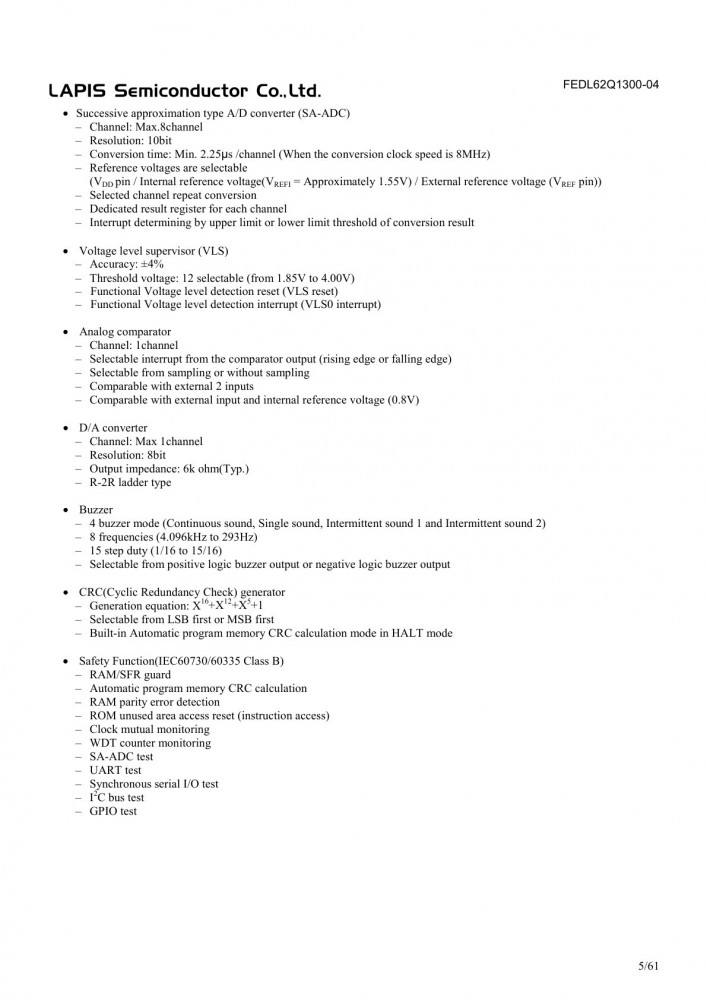 ML62Q1365 document page 6