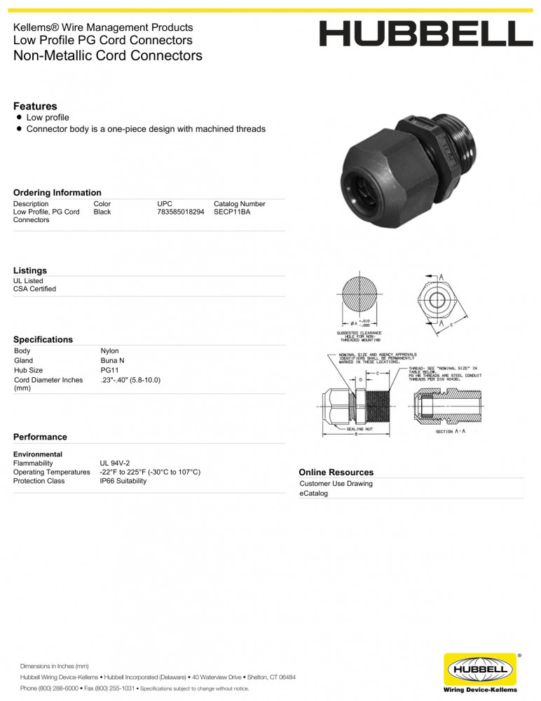 SECP11BA product documentation image