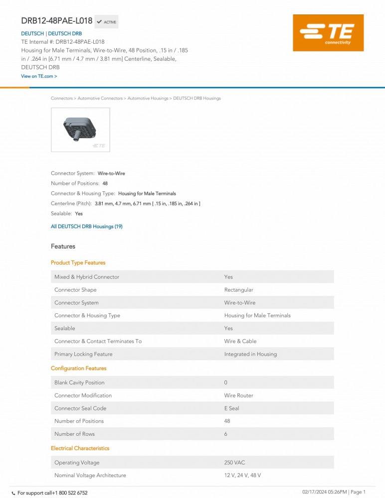 DRB12-48PAE-L018 technical document page 1