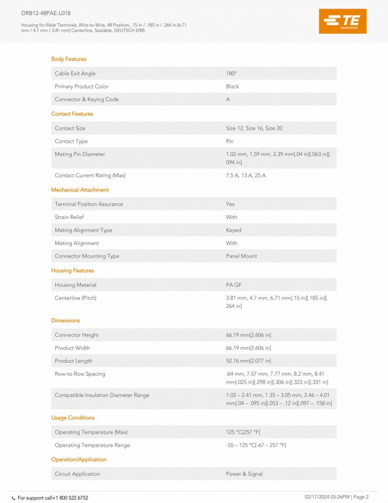 DRB12-48PAE-L018 technical document page 2