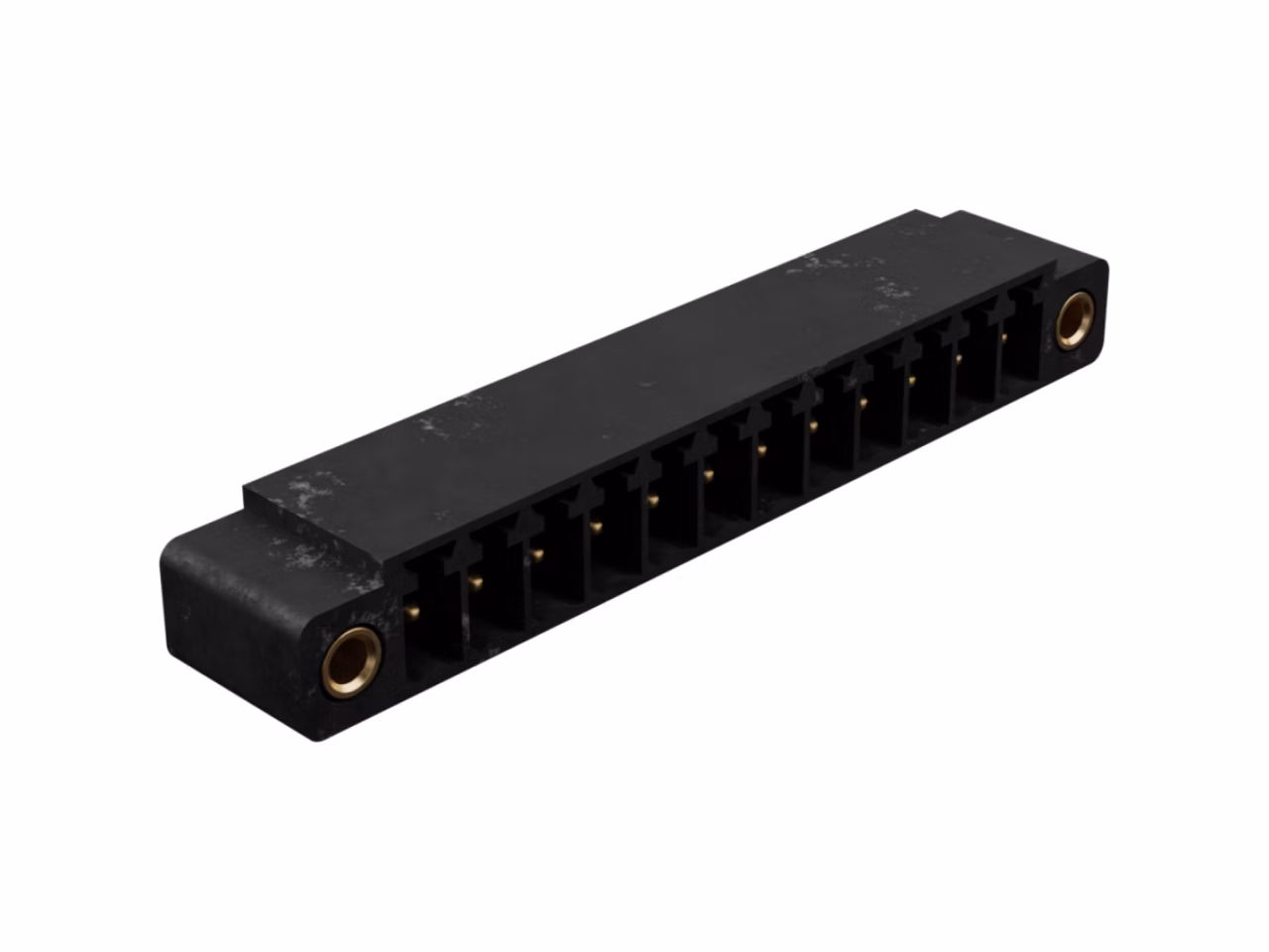 3.50mm Pitch Eurostyle Right-Angle PCB Header, with Threaded Retention Inserts, Gold (Au) Plated, Black, 12 Circuits for sale
