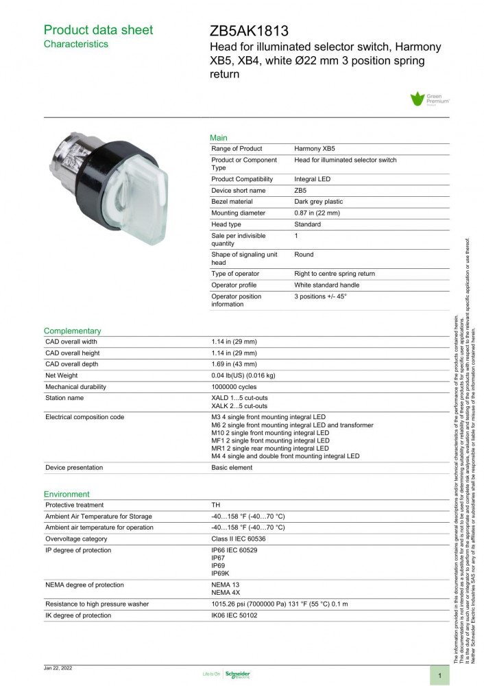 ZB5AK1813 technical document page 1