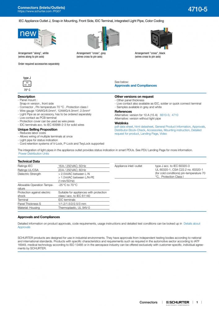 SCHURTER 4710 technical document page 1