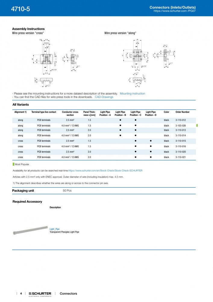 SCHURTER 4710 technical document page 4