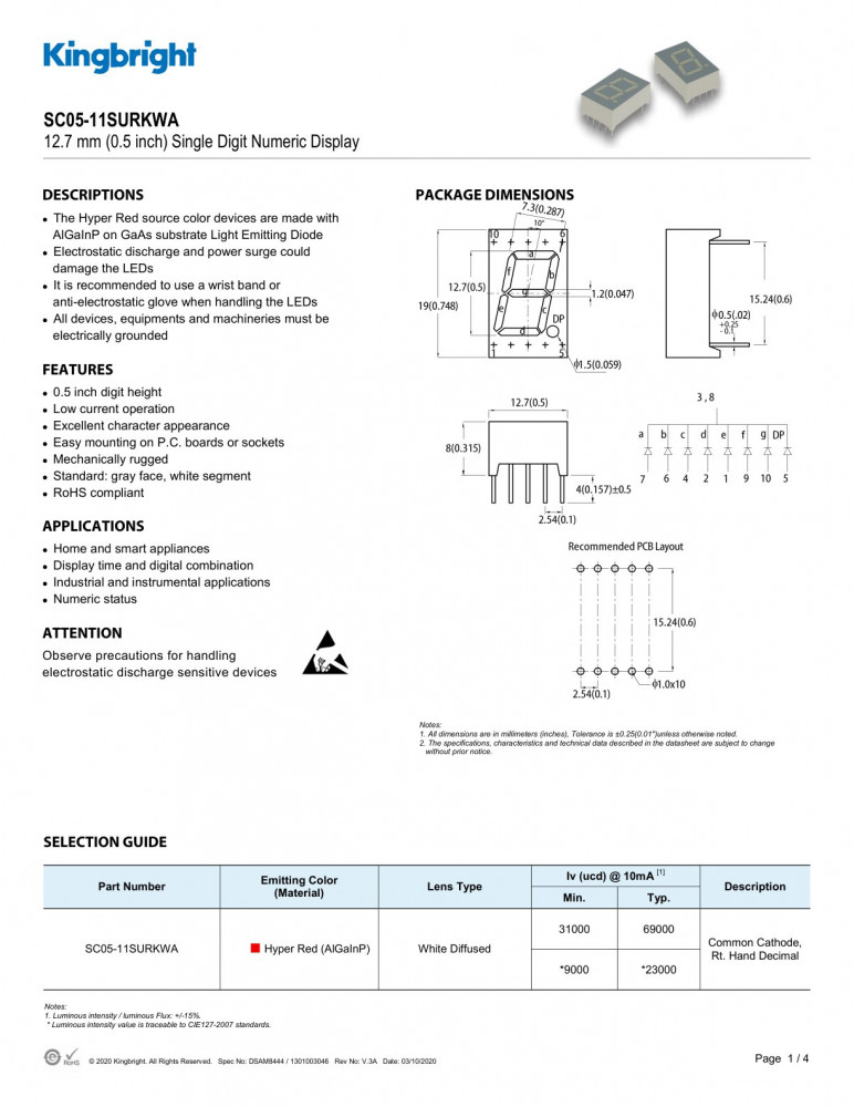 SC05-11SURKWA datasheet page 1