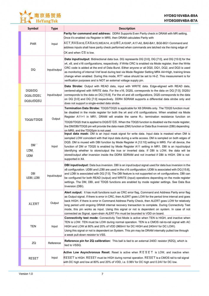HYD8G08V4BA-B7A datasheet page 7