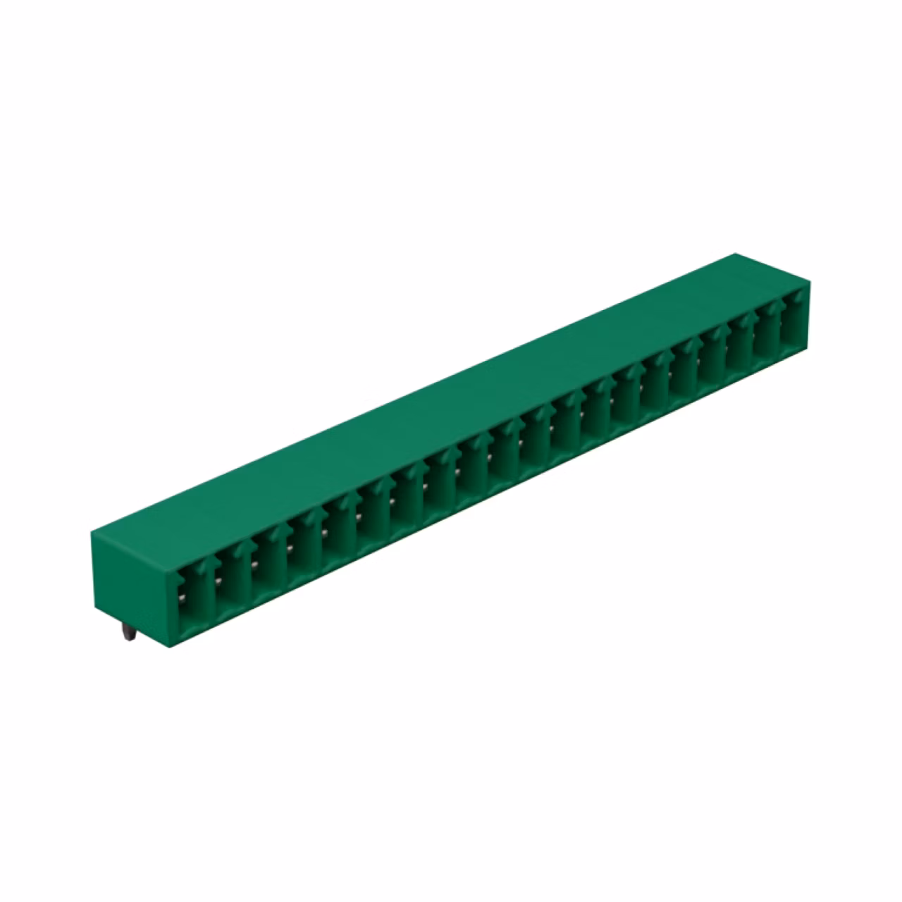 3.81mm Pitch Eurostyle Right-Angle PCB Header, Green Housing, 20 Circuits for sale