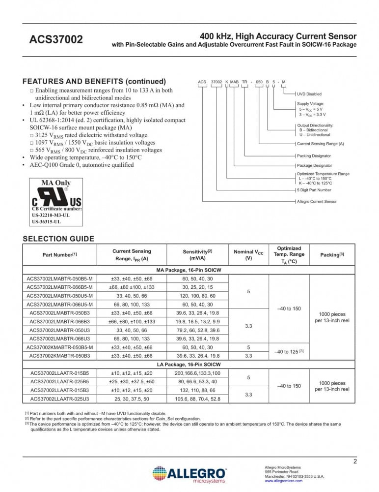 ACS37002 datasheet page 2