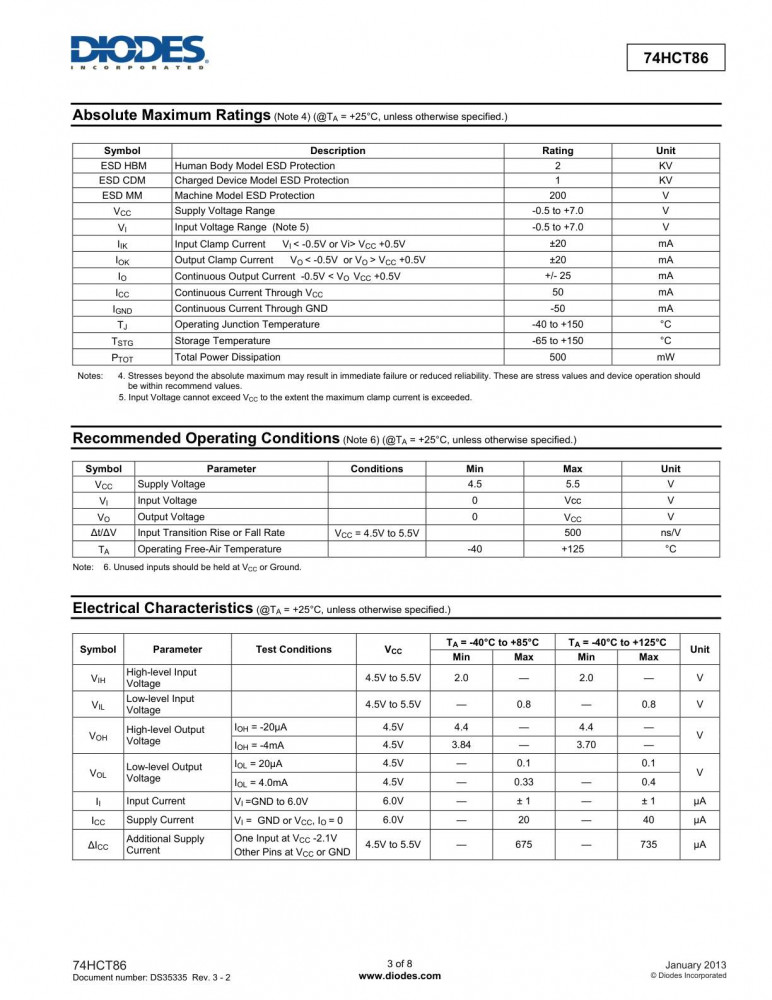 74HCT86S14-13 datasheet page 3